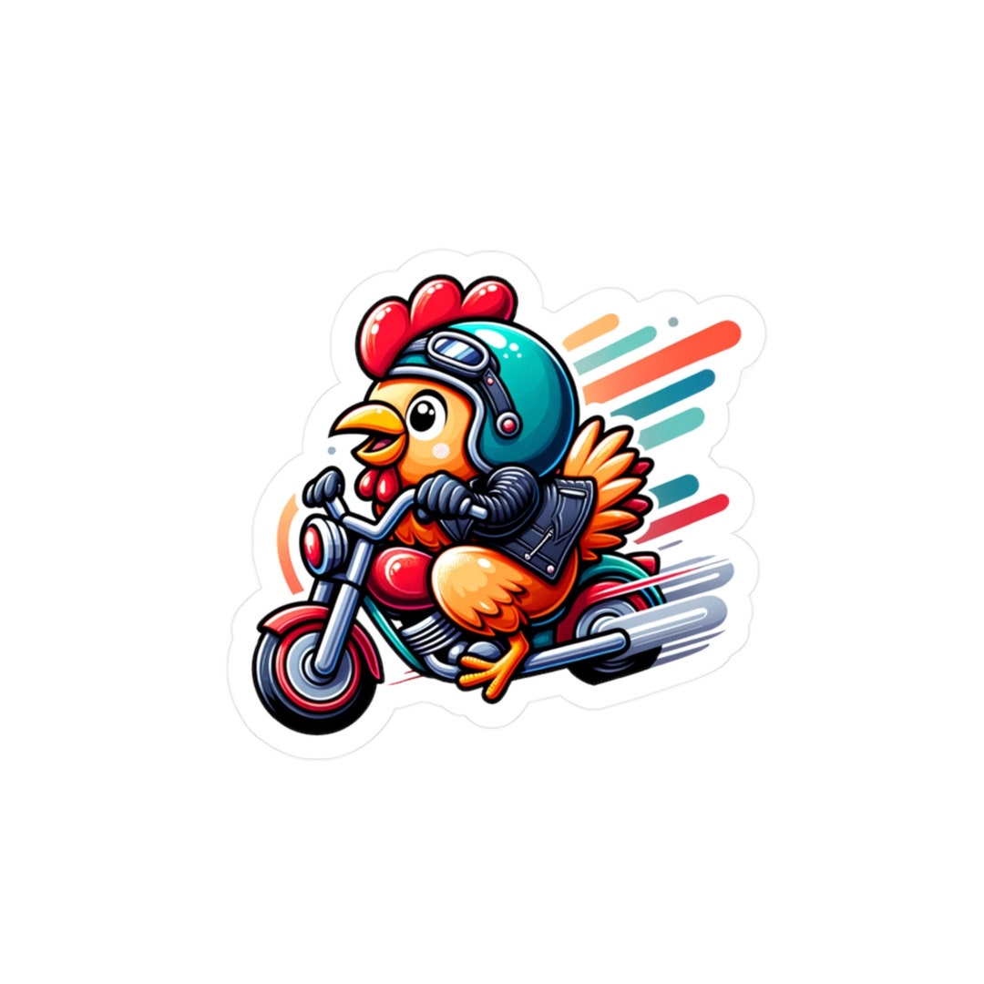 Motorbike Chicken Kiss-cut Vinyl Decals - Etsy