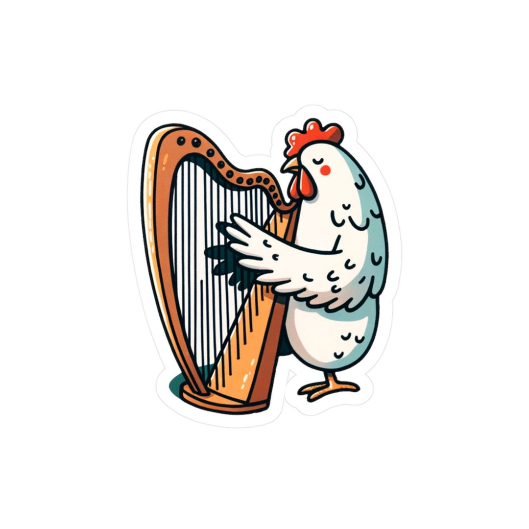 Harp Chicken Kiss-cut Vinyl Decals - Etsy