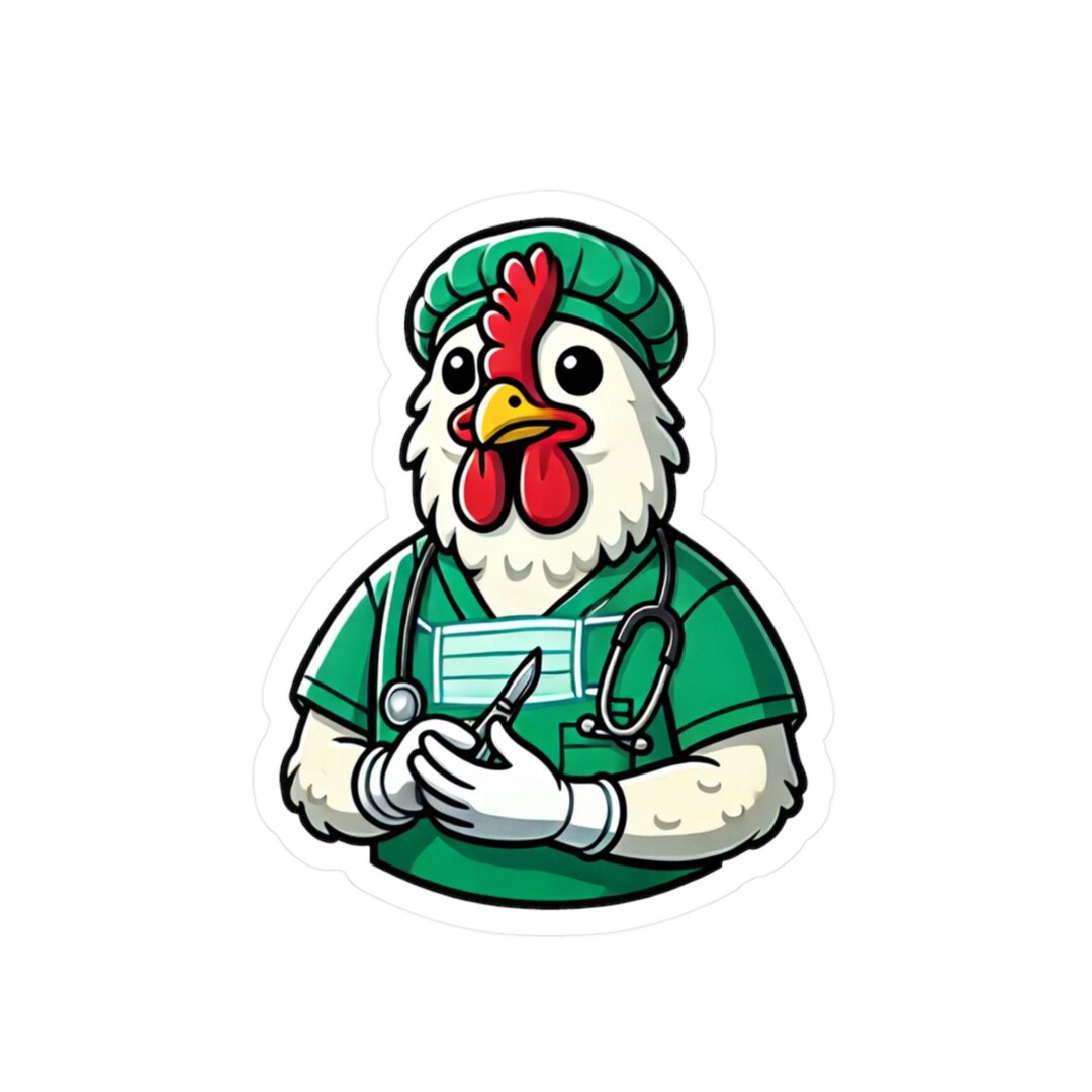 Surgeon Chicken Kiss-cut Vinyl Decal - Etsy