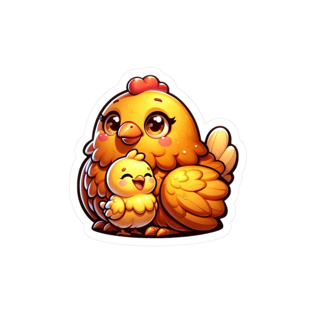 Mama Hen and Happy Chick Kiss-cut Vinyl Decals - Etsy