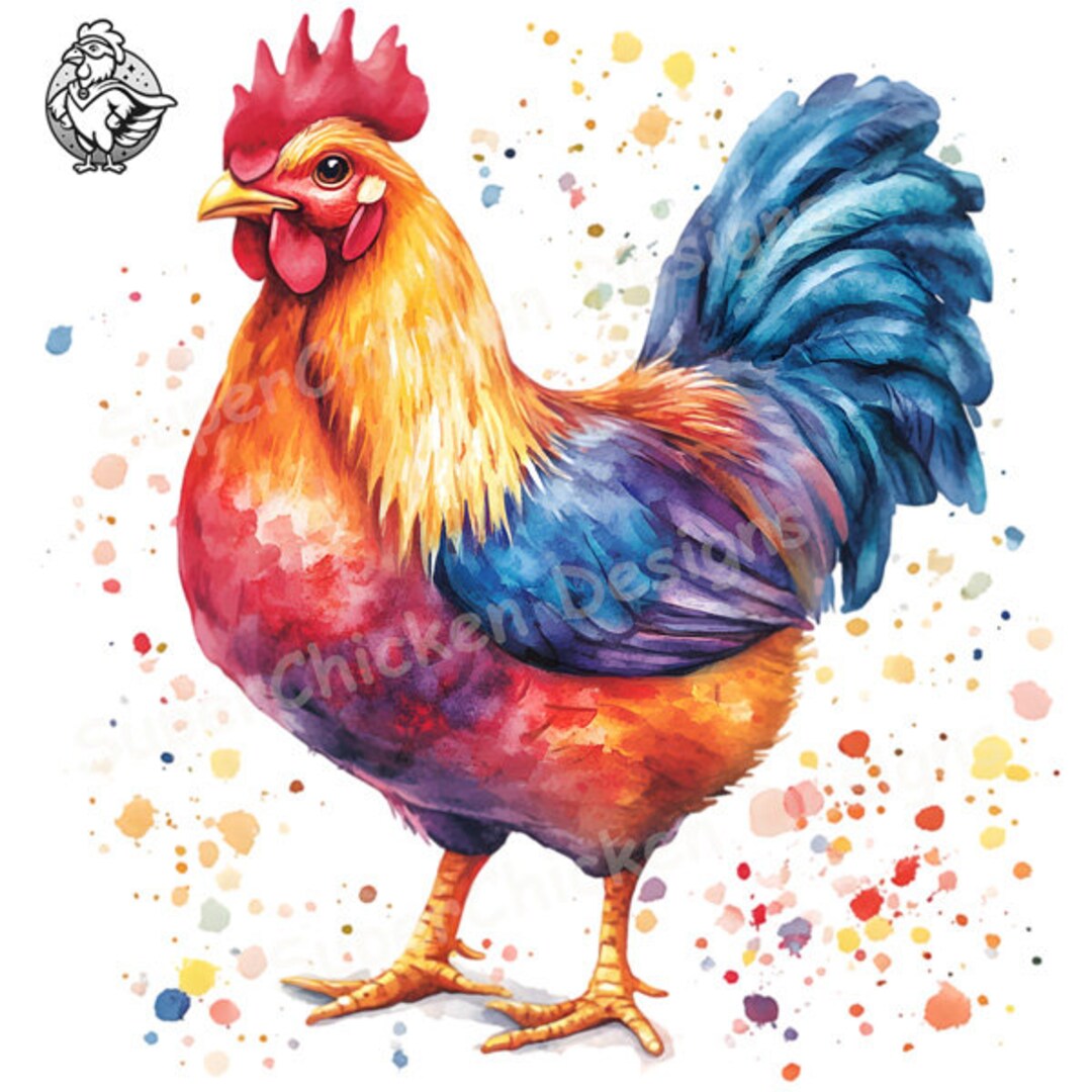 Watercolor Artsy Chicken, Farm Animal Art, Scrapbooking, Hobby Art ...