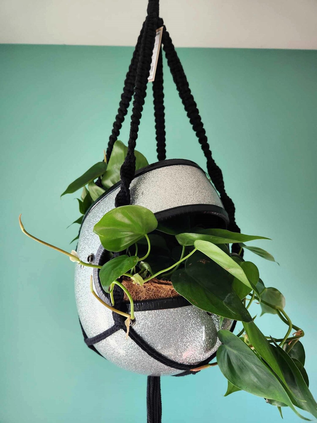 Unique Full-face Motorcycle Helmet Planters With 100% Handmade Macrame ...