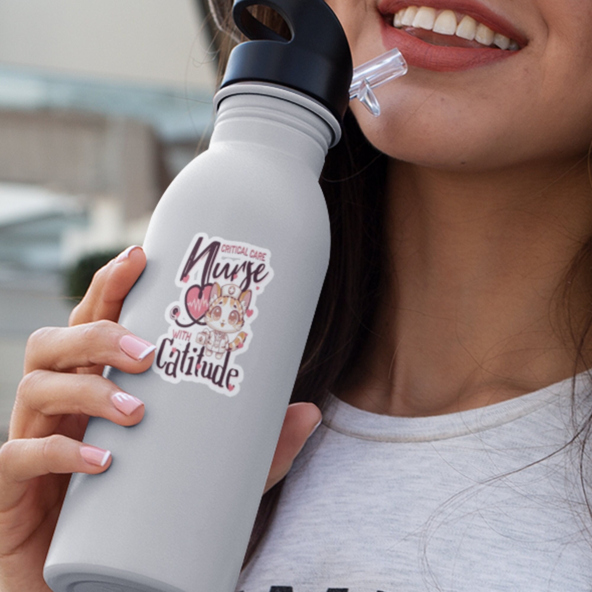 Critical Care Nurse, ICU Nurse Sticker, Cat Nurse Sticker, Cat Nurse ...