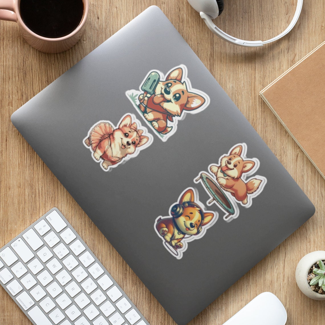 Cute Corgi Stickers, Corgi Vinyl Sticker, Corgi Laptop Sticker, Cute ...