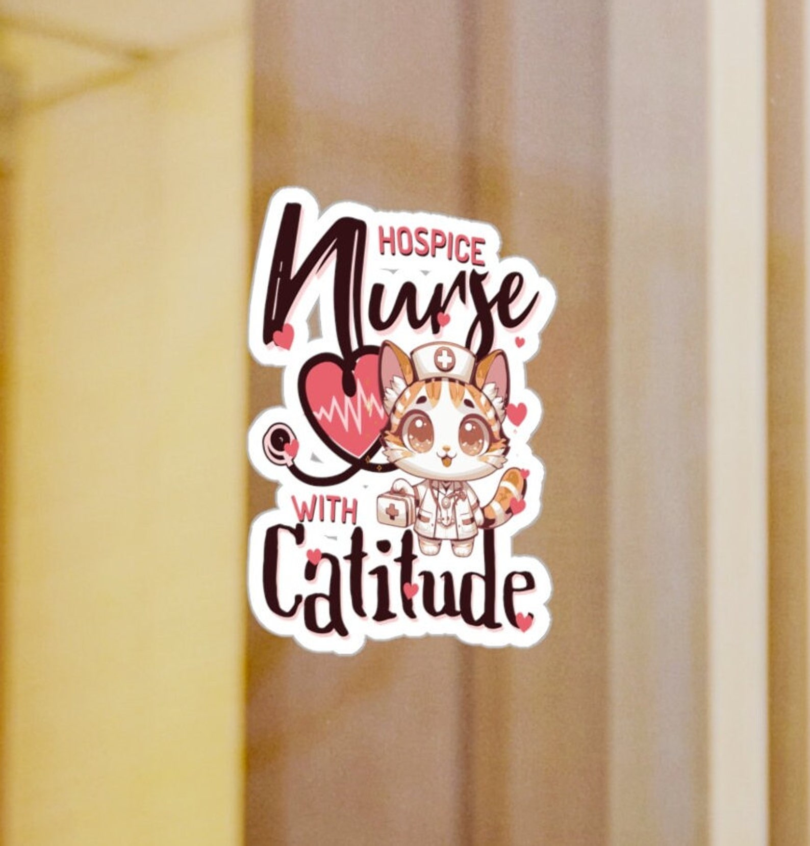 Hospice Nurse Sticker, Cat Nurse Sticker, Cat Nurse, Nurse Stickers ...