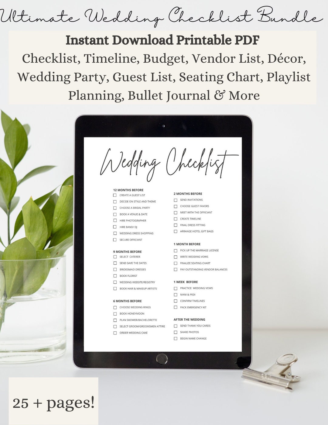 Ultimate Wedding Checklist Bundle - Etsy