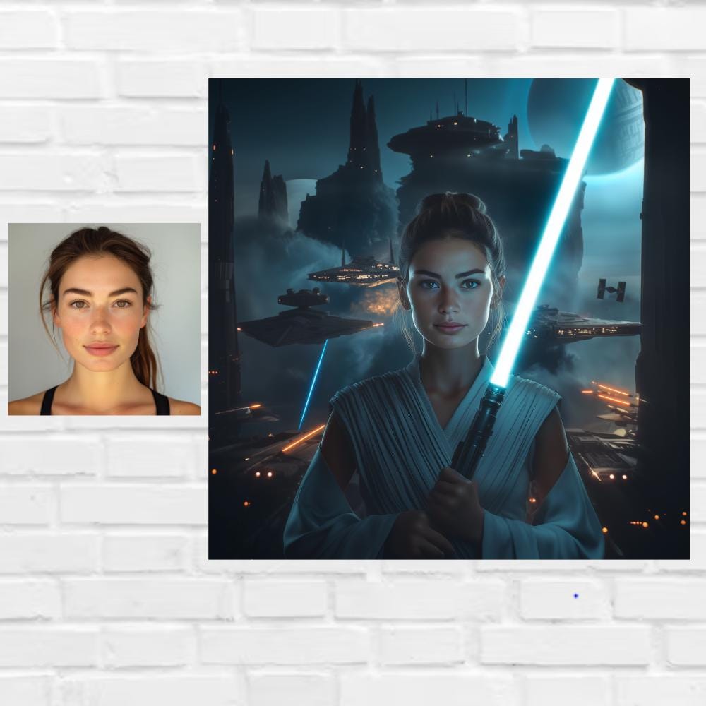 Personalised Jedi Couple Portrait, Custom Digital Art, Pet Jedi ...