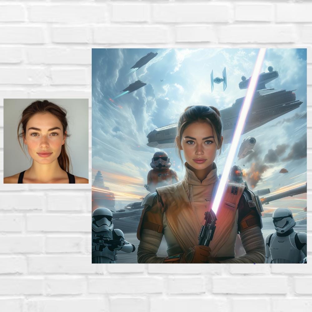 Personalised Jedi Couple Portrait, Custom Digital Art, Pet Jedi ...