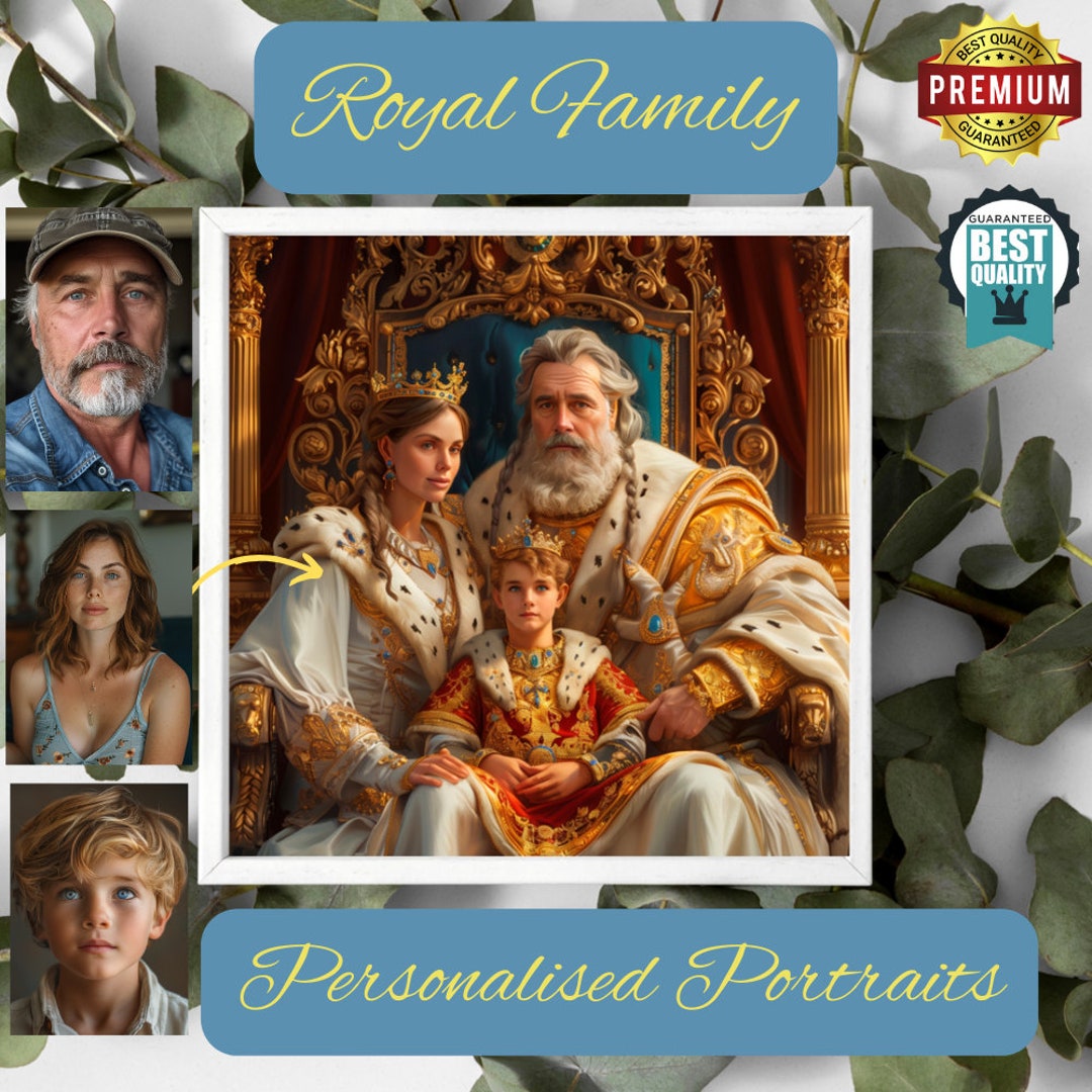 Royal Families, King and Queen, Custom Photo Digital Portraits, Custom ...