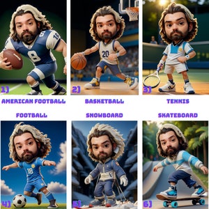 Personalised Athletes Digital Portrait, Custom Animated Portraits ...