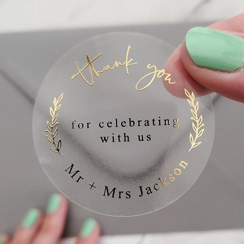 50 Pc Personalized Wedding Stickers for Invitations, Envelope Seals ...