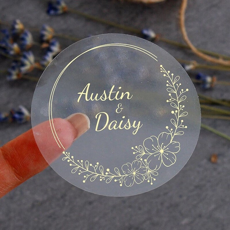 50 Pc Personalized Wedding Stickers for Invitations, Envelope Seals ...