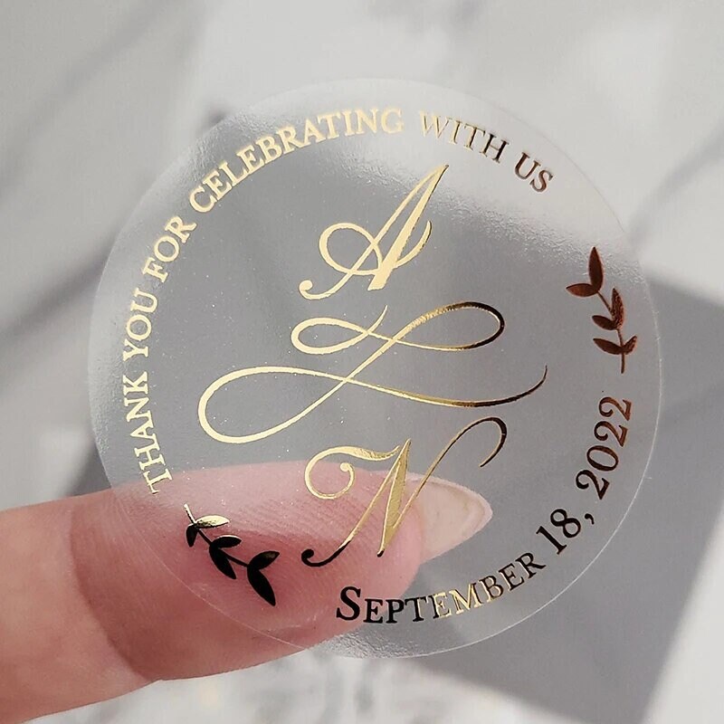 50 Pc Personalized Wedding Stickers for Invitations, Envelope Seals ...