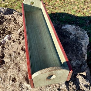 Hand Painted Red and Blue Wood Tray, Primitive, Rustic, Distressed ...