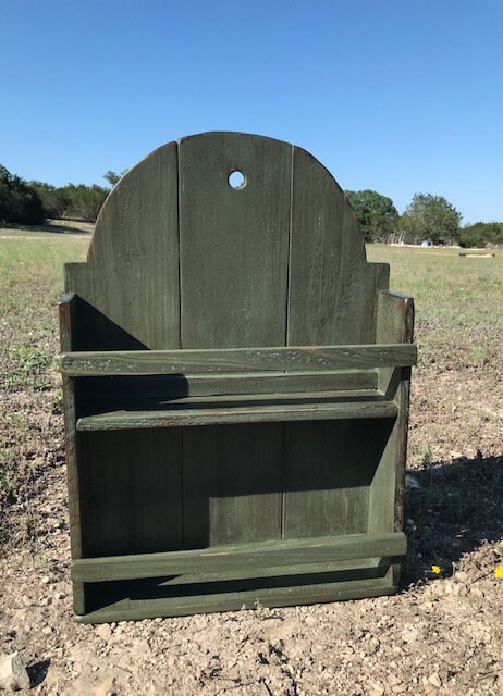 Green Distressed Display Shelf, Organizer, Spice Rack, Rustic, Vintage ...