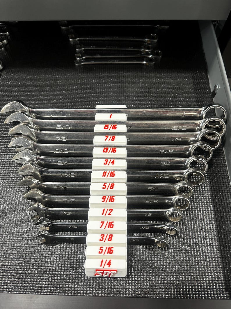 Magnetic Wrench Holder: Metric & SAE Toolbox Organizer - Etsy
