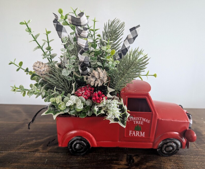 Christmas Tree Farm Truck Plaid Decor - Etsy