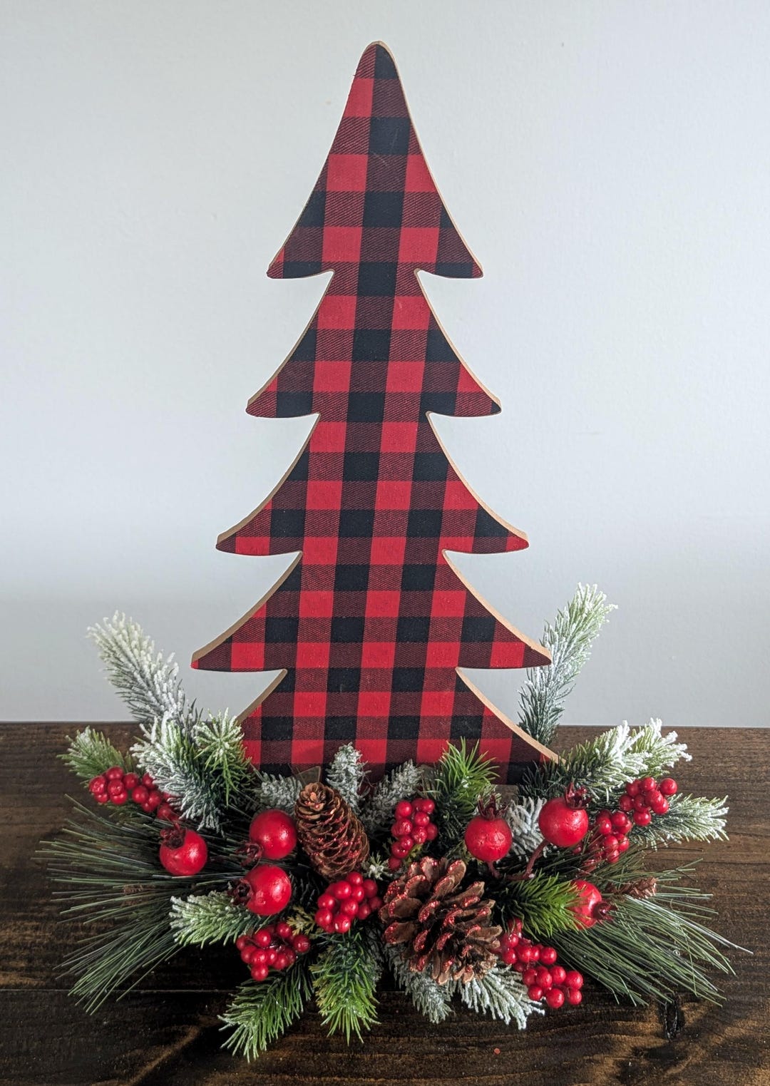 Red & Black Plaid Christmas Tree Decor - Etsy