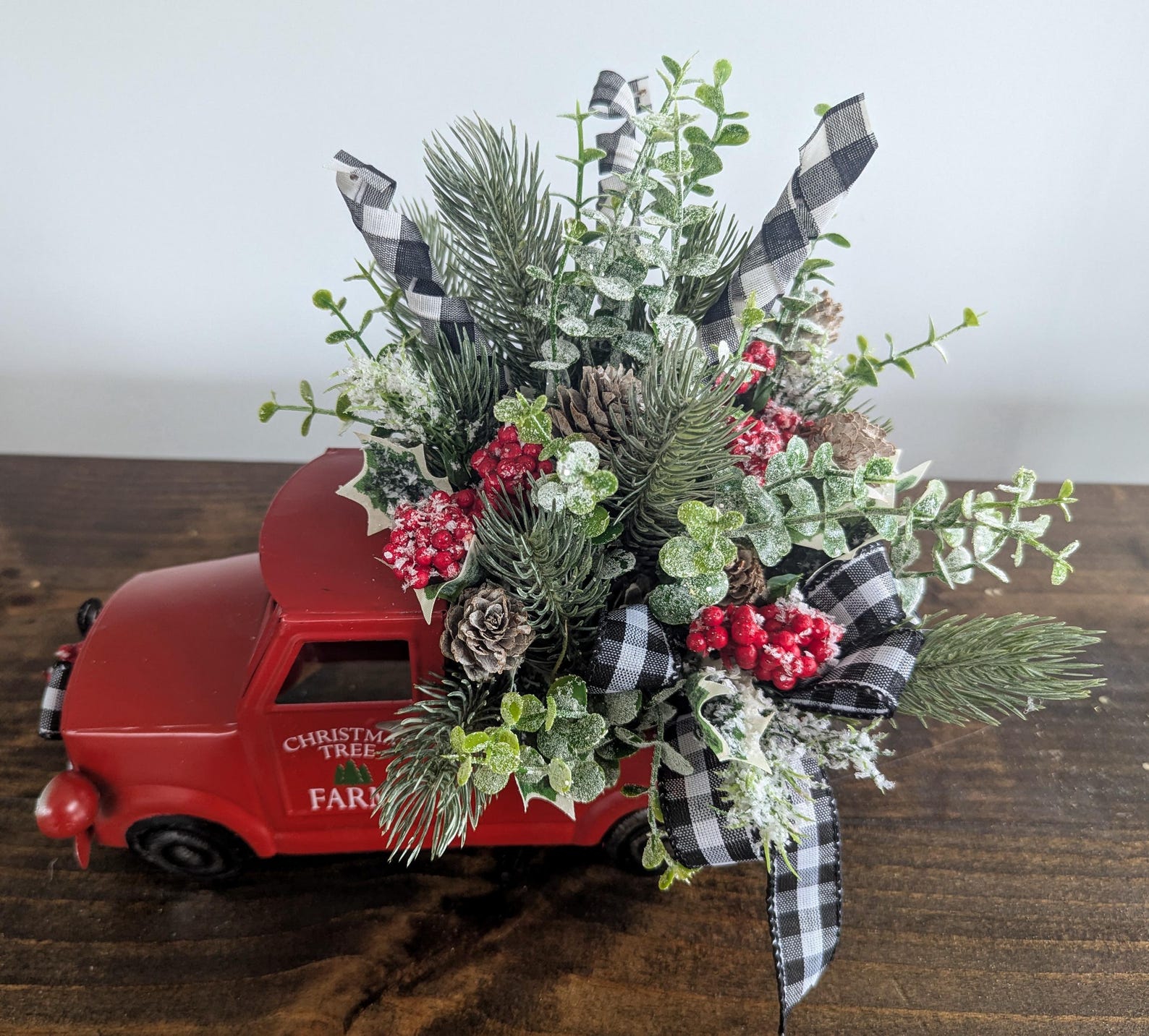 Christmas Tree Farm Truck Plaid Decor - Etsy