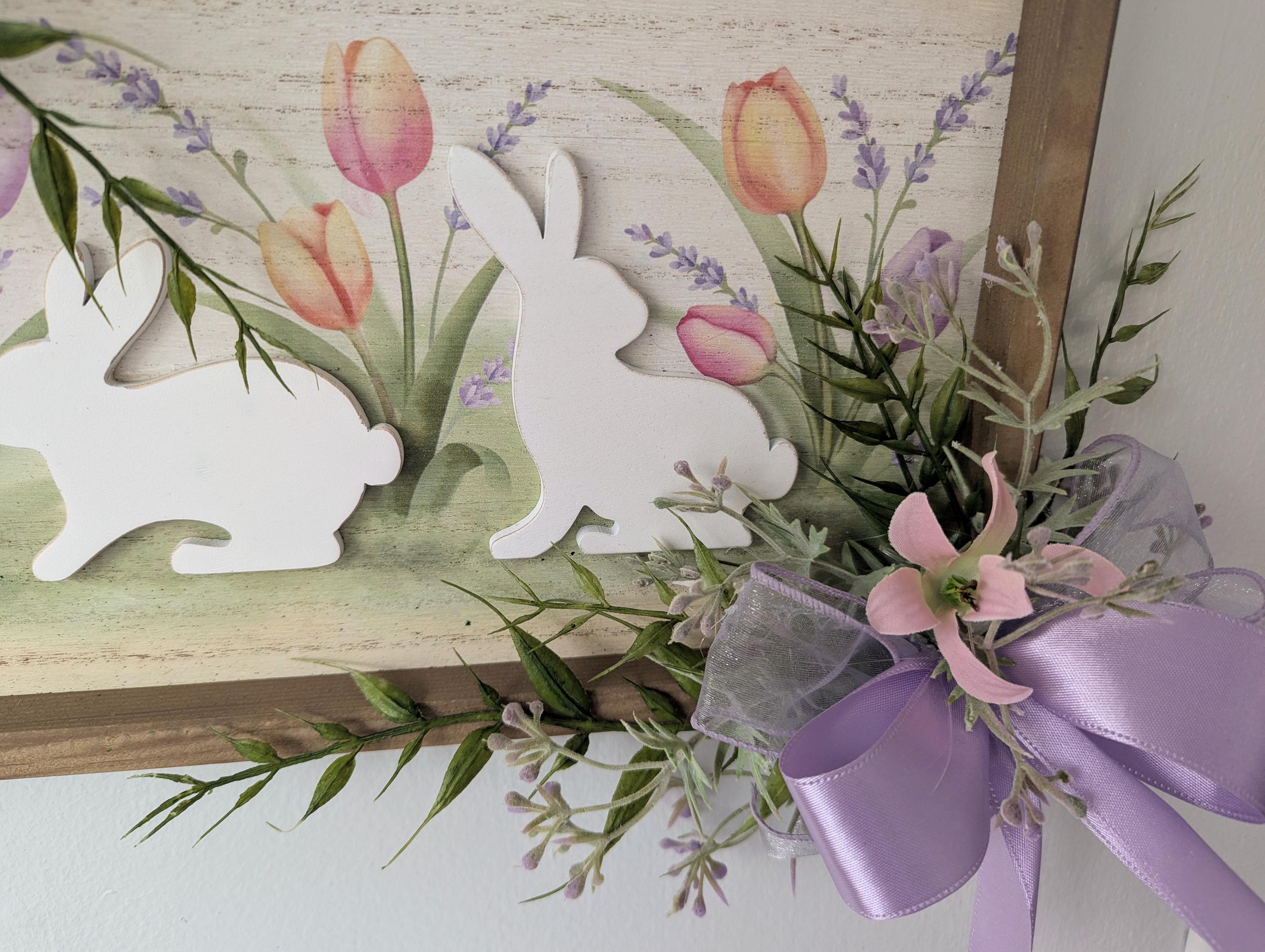 Easter Spring Floral Wall Sign Decor - Etsy