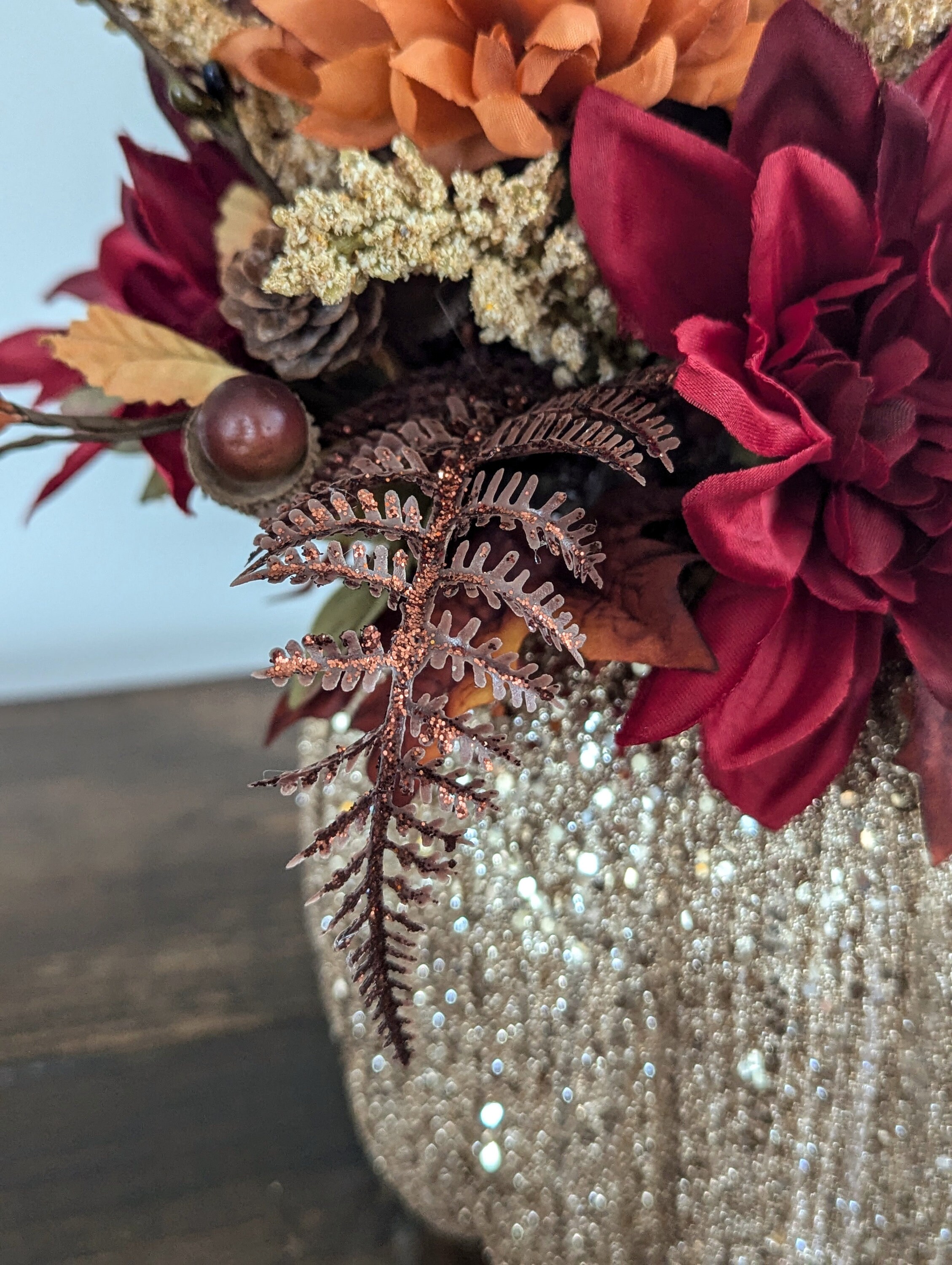 Champagne Sparkle Pumpkin Floral Fall Color Decor - Etsy