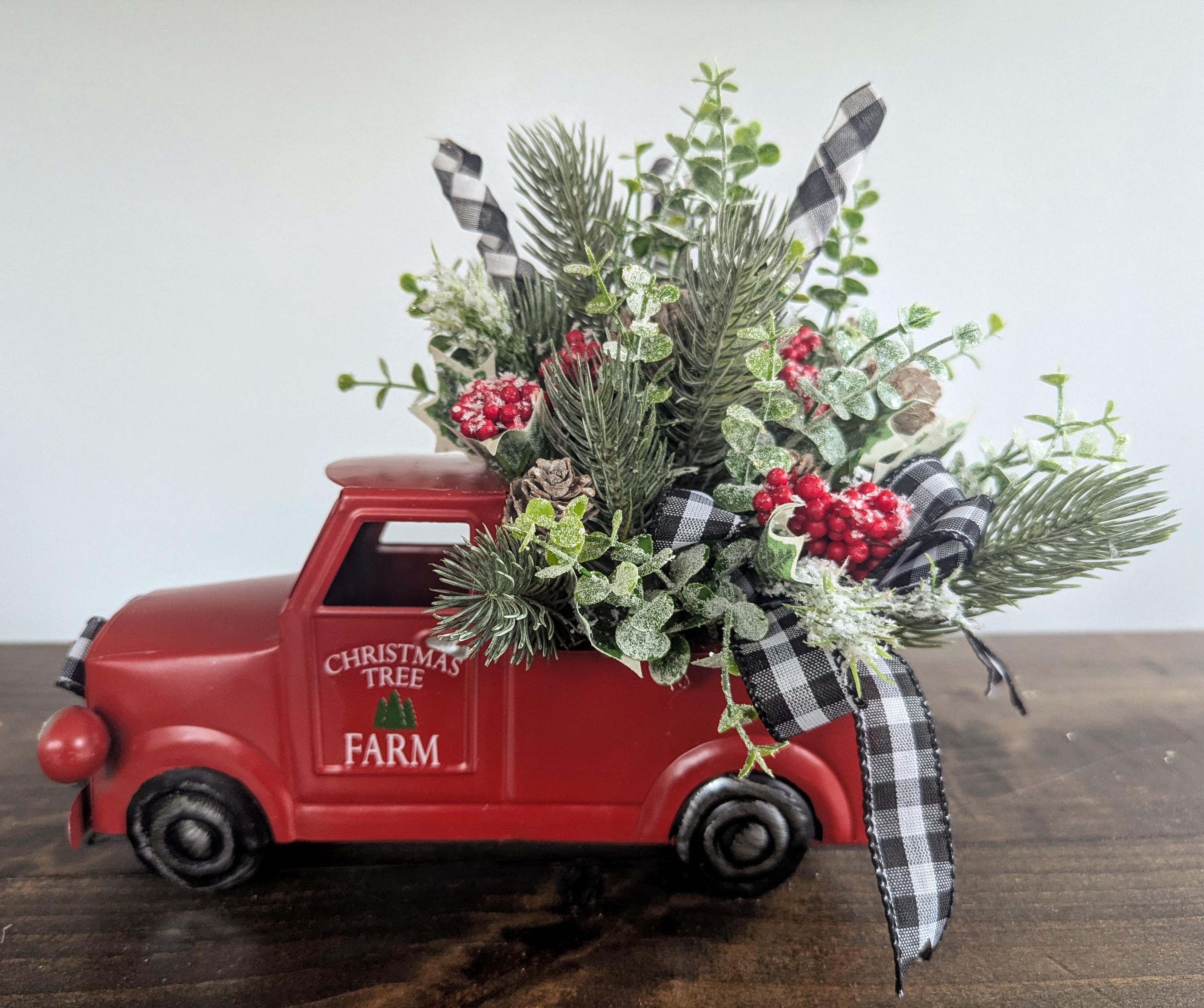 Christmas Tree Farm Truck Plaid Decor - Etsy