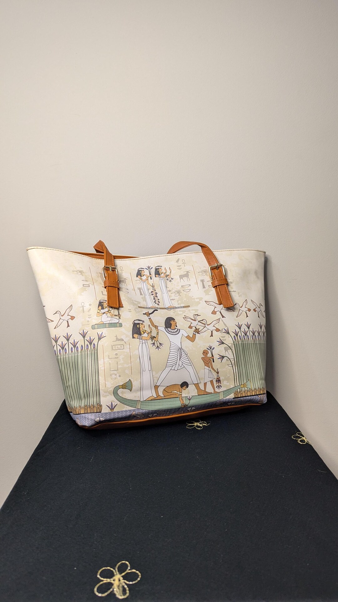 Egyptian Leather Shoulder Bag, Hieroglyphics Egyptian Tote Bag ...