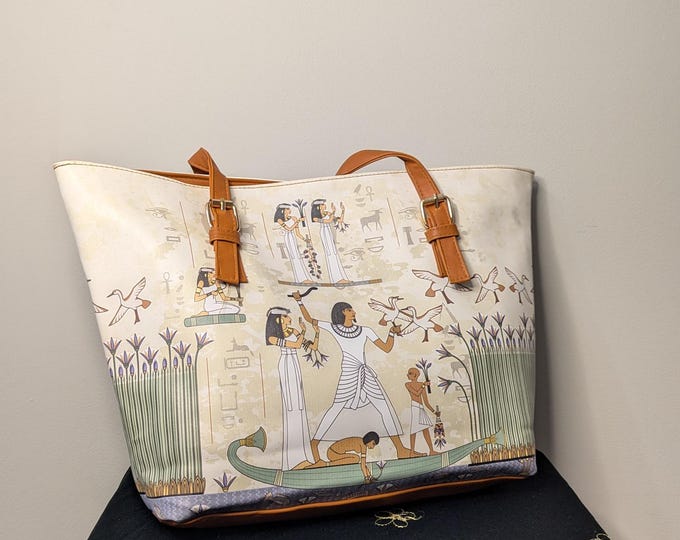 Egyptian Leather Shoulder Bag, Hieroglyphics Egyptian Tote Bag ...