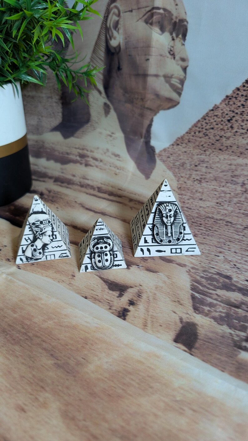 Resin Egyptian Pyramid Set: Ancient Art Decor, 4 Styles - Etsy