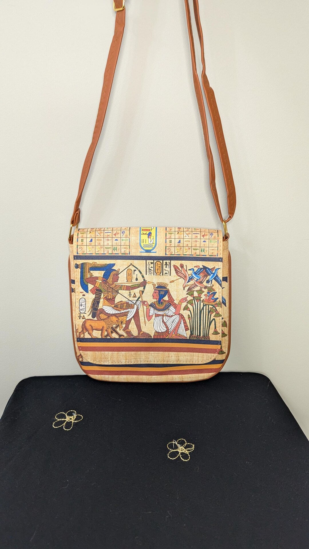 Egyptian Hieroglyphics Leather Top, Ancient Egyptian Tote Bag, Egyptian ...