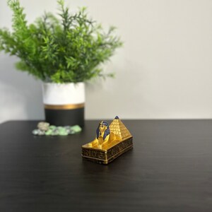 Hand-painted Egyptian Sphinx Statue: Resin Pyramid Decor - Etsy