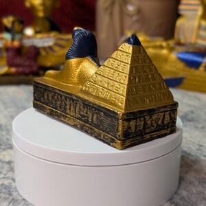 Hand-painted Egyptian Sphinx Statue: Resin Pyramid Decor - Etsy