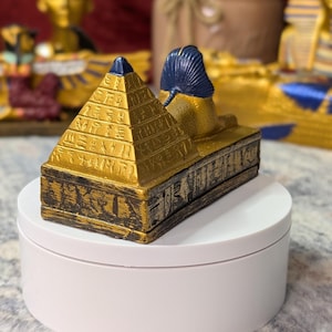 Hand-painted Egyptian Sphinx Statue: Resin Pyramid Decor - Etsy