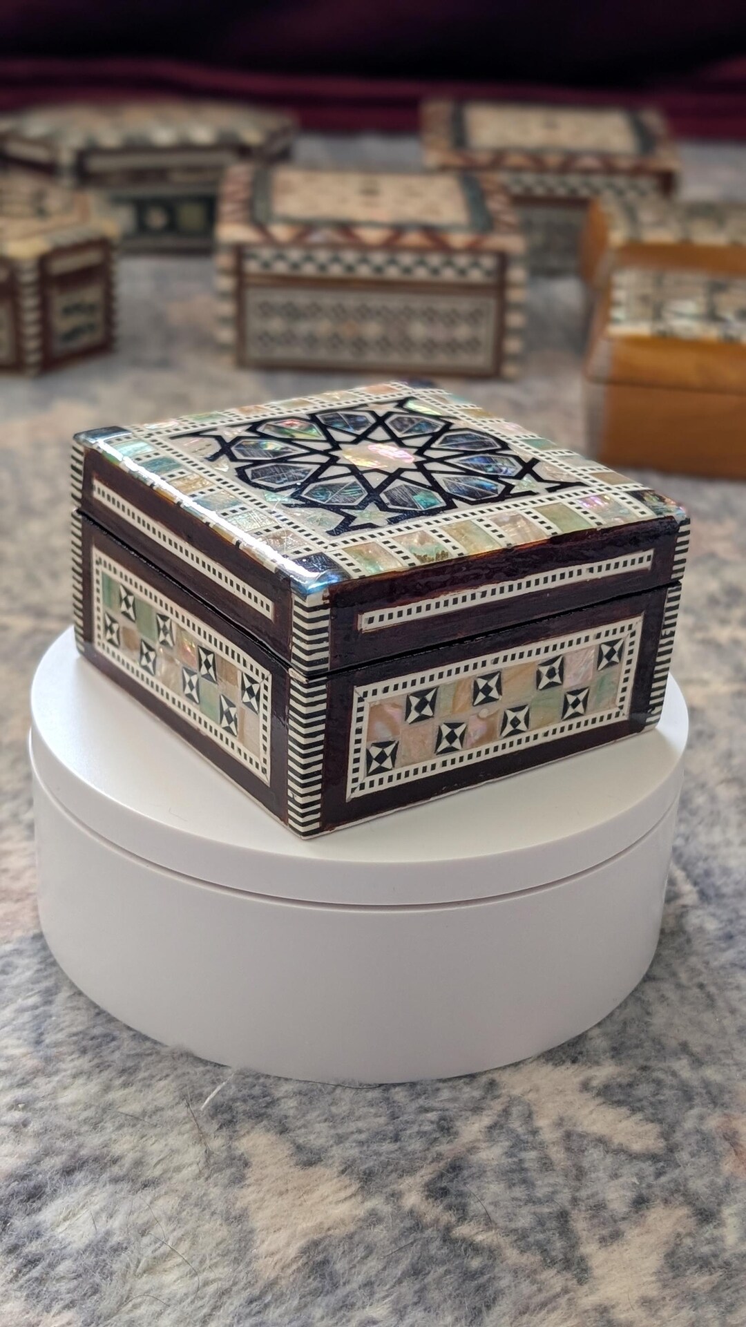 Inlaid Jewelry Box, Egyptian Handmade Jewelry Box, Beech Wood With ...