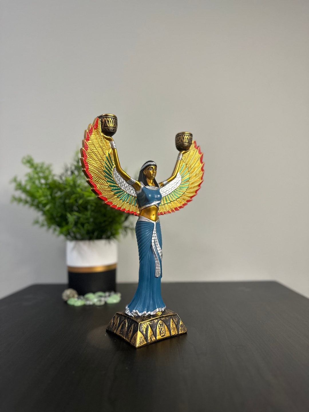 Egyptian Goddess Isis Open Wings Statue, Ancient Egypt Goddess Isis ...