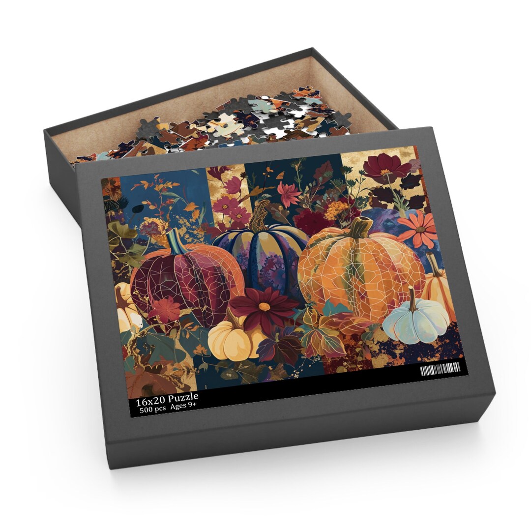 Fall Pumpkin Patch Jigsaw Puzzle 120, 252, 500-piece by Terriology ...