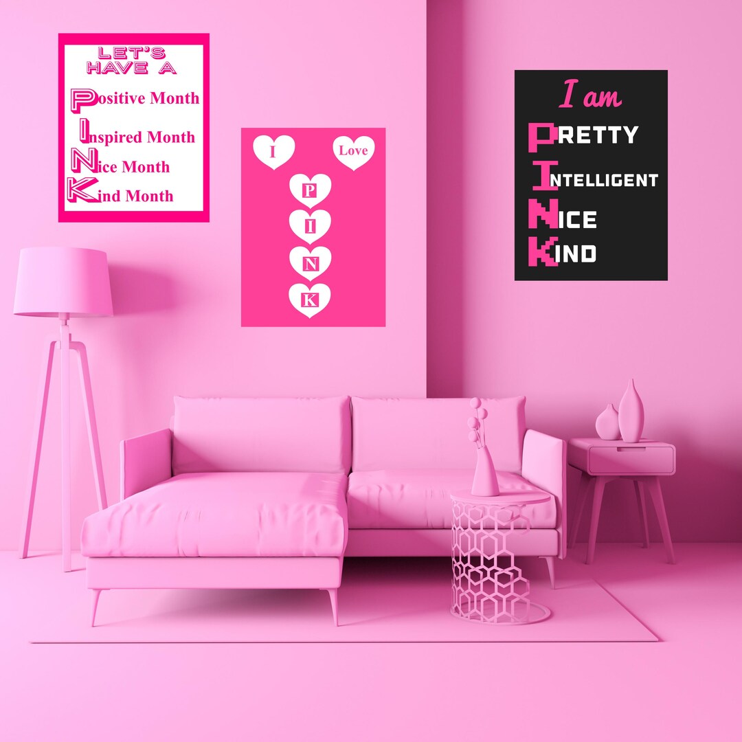 I Am Pink Affirmations Digital Download Printable Poster, I Love Pink ...
