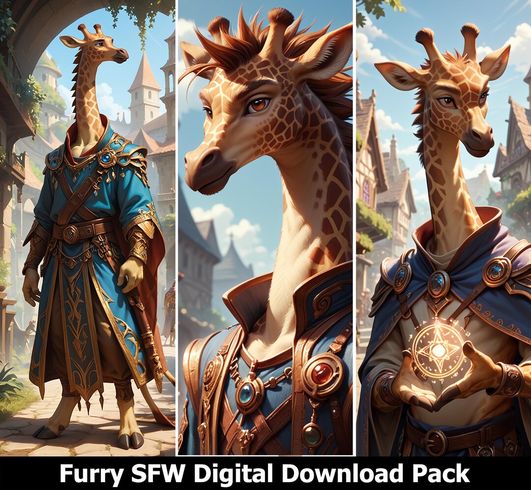 50 Fantasy Giraffe Guys - Instant Digital Download HD Images - Furry ...