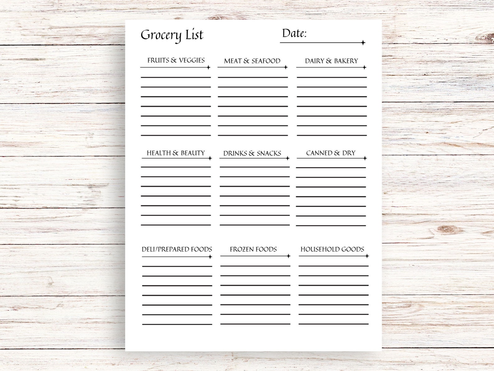 Grocery List Printable Template | Shopping Grocery List | Grocery Food ...