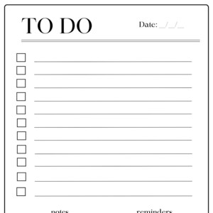 Minimalist Daily to Do List, Black and White Daily to Do List, Daily to ...
