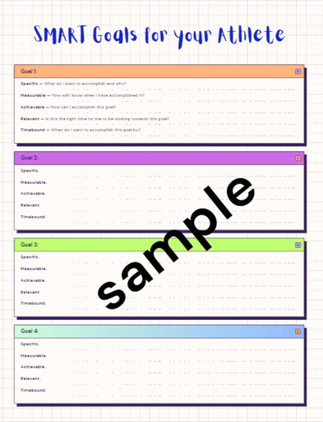 SMART Goals for Athletes - Etsy