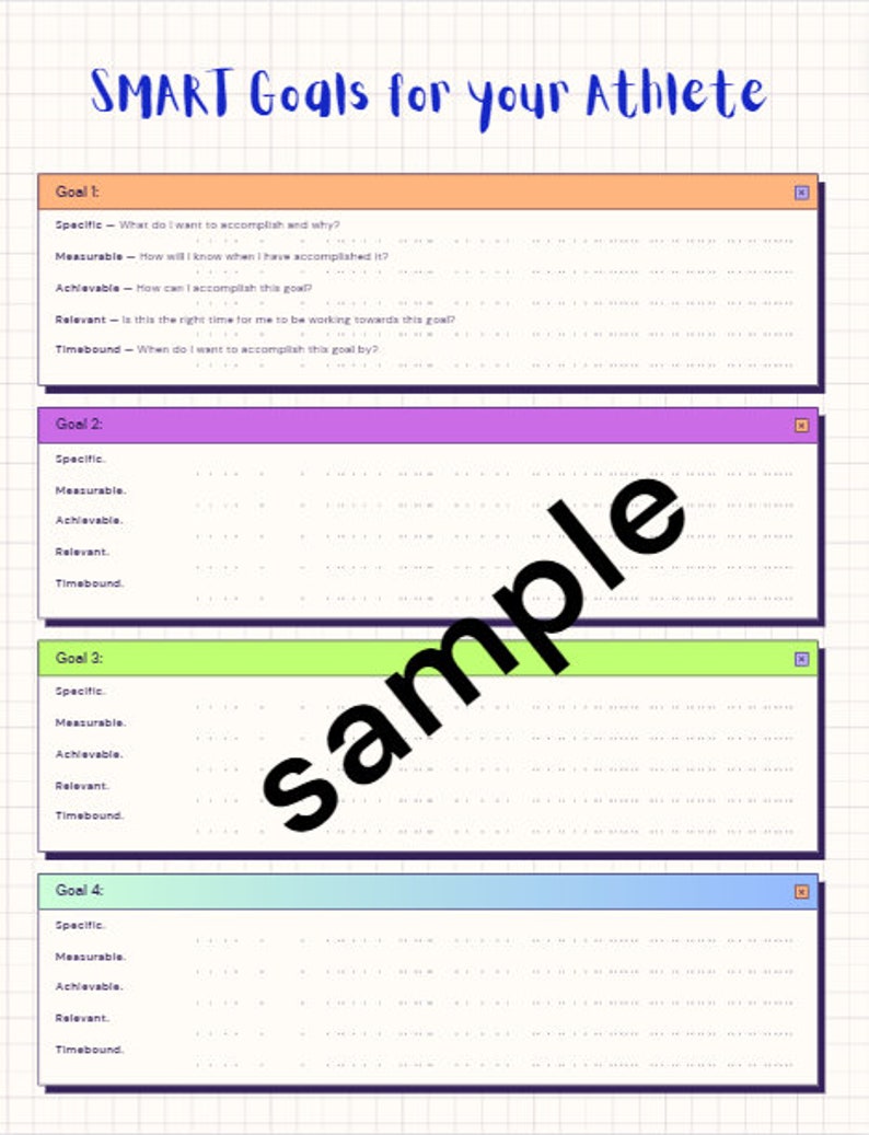 SMART Goals for Athletes - Etsy