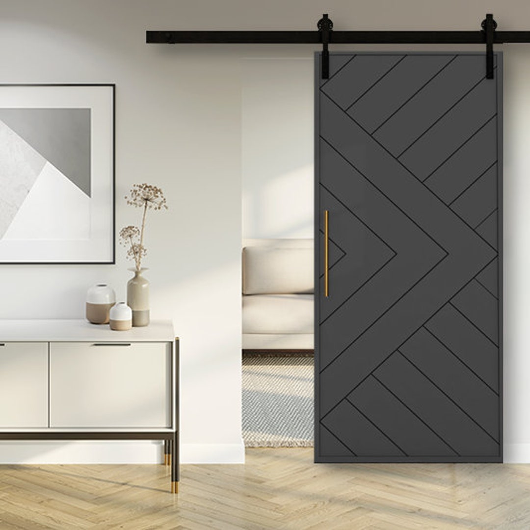 Aztec Sliding Barn Door Modern Rustic Interior Door Custom Sizes ...