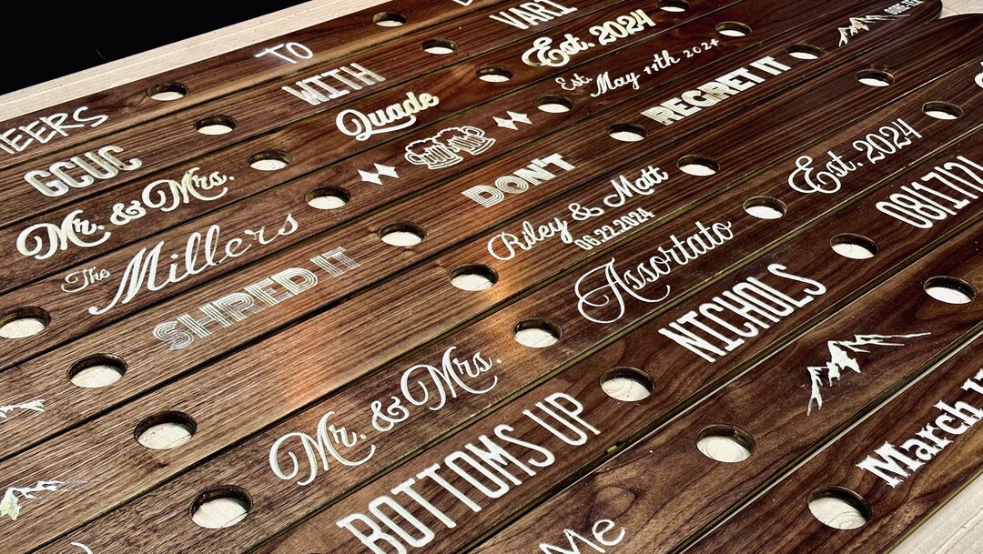 Unique Wedding Signing Board - Personalized Shotski for Guest Messages ...
