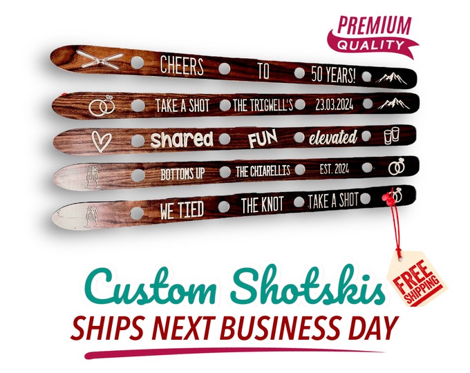 Custom Engraved Wooden Shot Ski: Wedding & Party Fun - Etsy