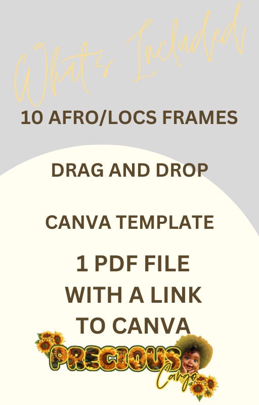 Canva Drag and Drop, Afro-locs Custom Frame, Canva Template, 10 Custom ...