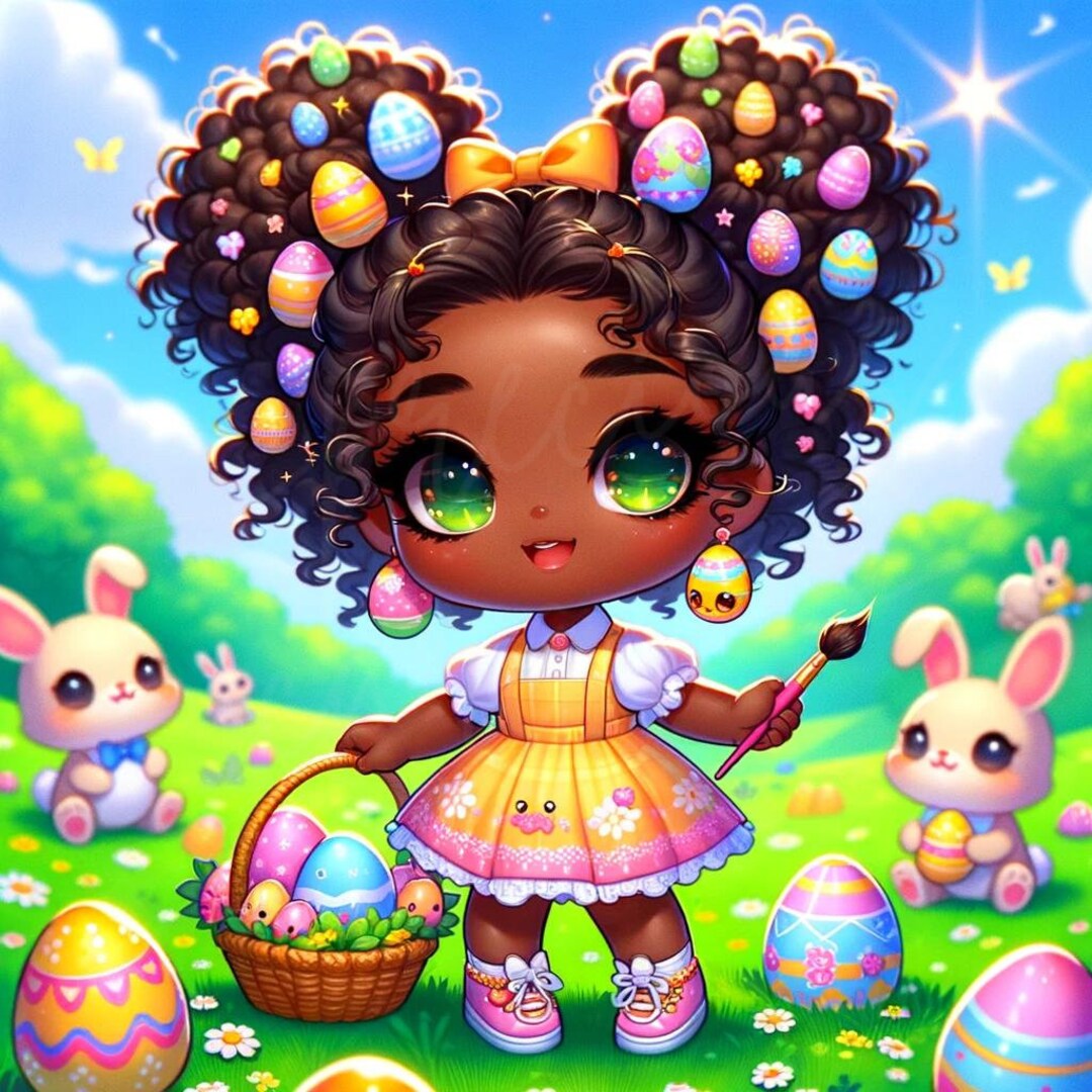 Chibi Doll's Easter Eggstravaganza - Bright Festive Scene, Anime ...