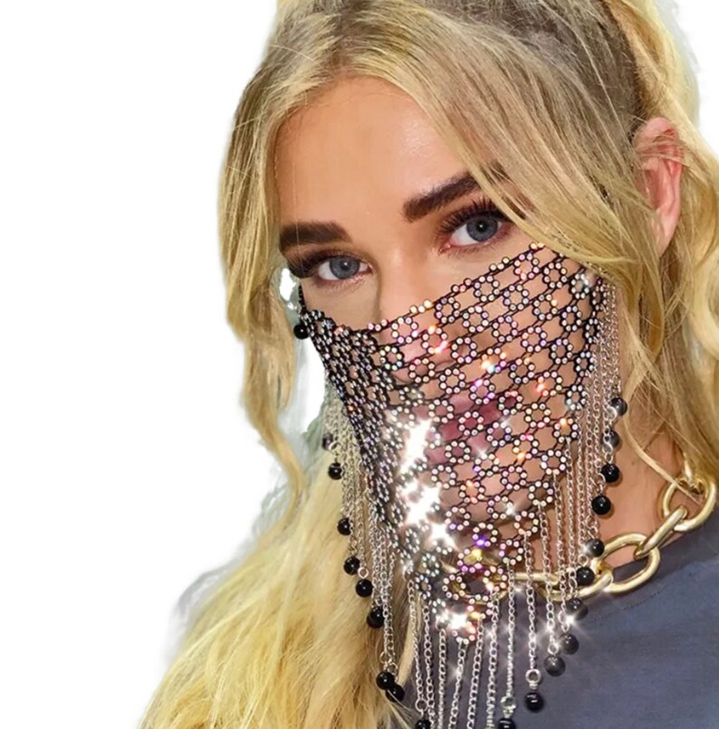 Fringe Face Veil, Wife Seduction Party Face Mask, Neck Cover, Neck ...