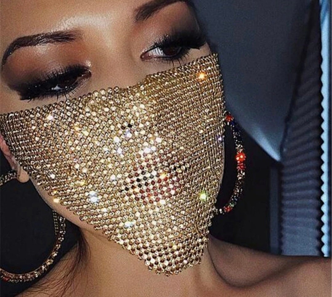 Gold Chain, Face Mask, Wife Seduction, Facemask Party ,face Veil ...