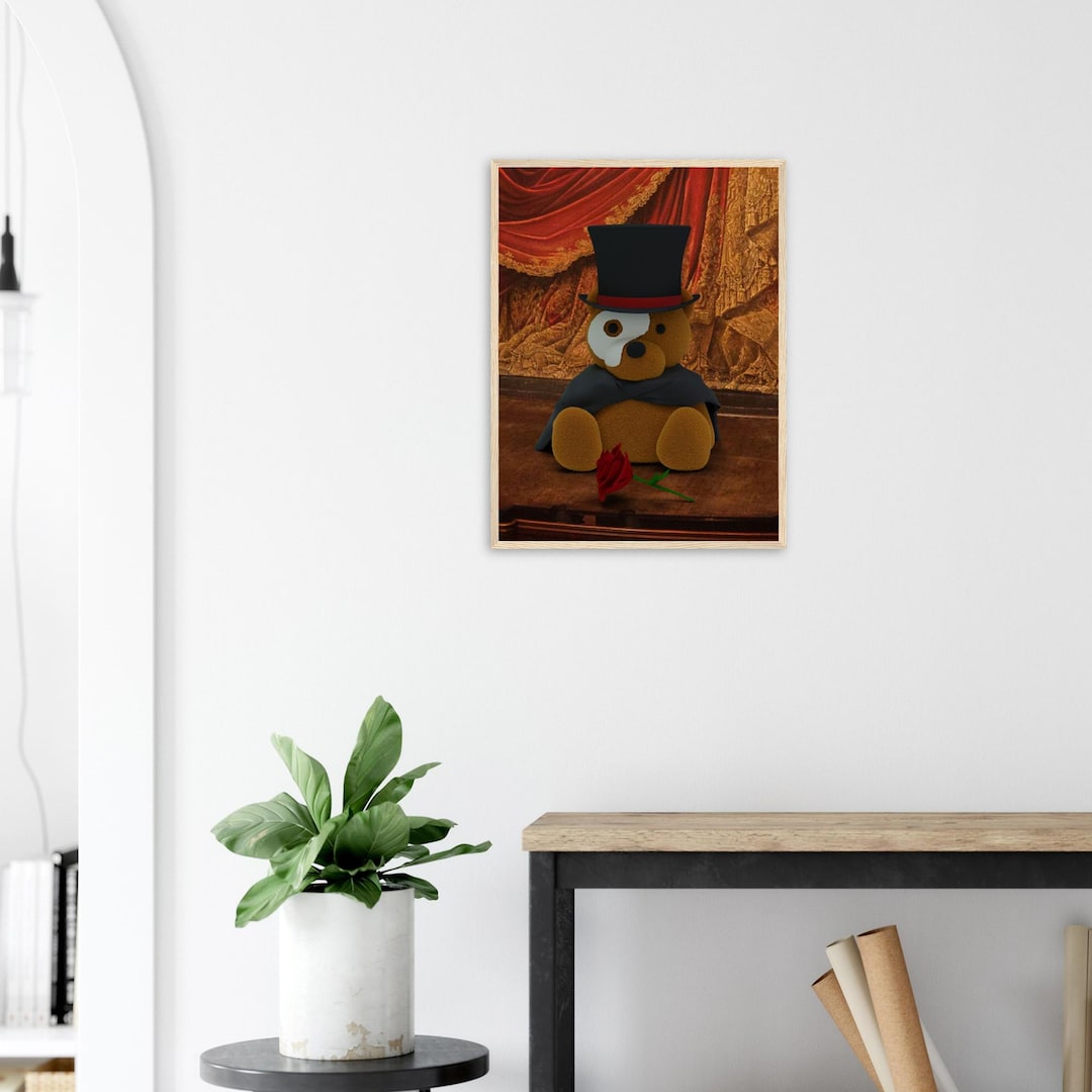 Phantom of the Opera Poster: Teddy Bear Design - Pine Wood Frame - Etsy